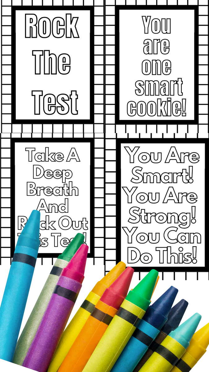 Motivational Testing Coloring Sheets – De'AvionBlu Innovations